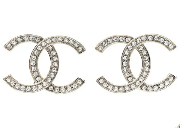 Chanel Crystal Cc Earrings