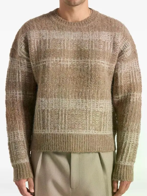 Manière De Voir Checked-pattern Knit Sweater