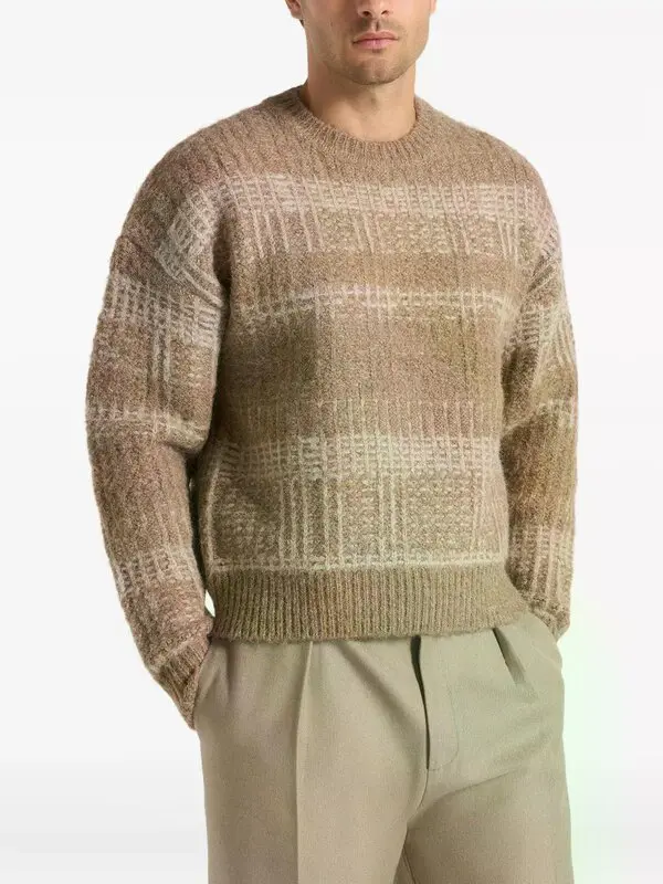 Manière De Voir Checked-pattern Knit Sweater