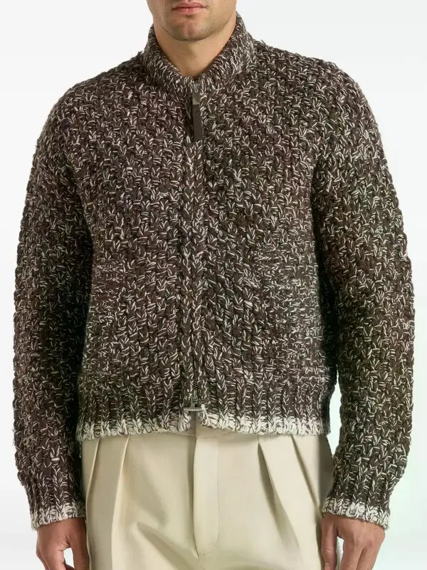 Manière De Voir Speckled-knit Bomber Jacket