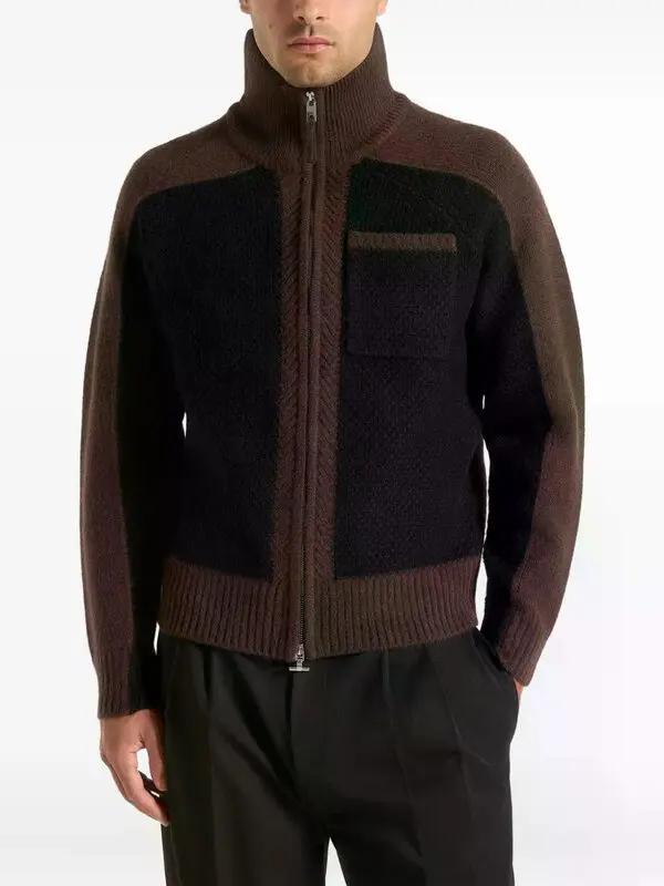 Manière De Voir Zip-fastening Colour-block Cardigan