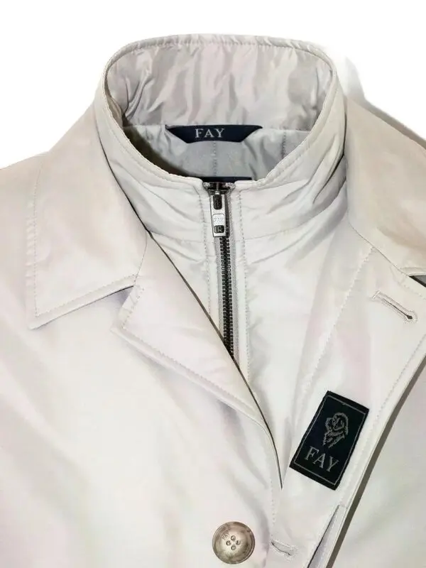 FAY Buttoned Collar Coat - Neutrals