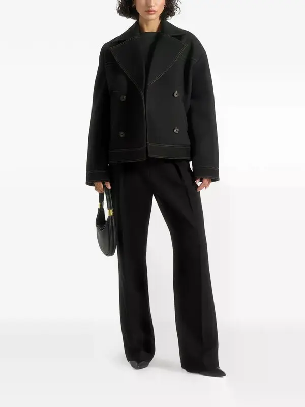 Manière De Voir Mika Double-breasted Tailored Jacket With Contrast Stitching