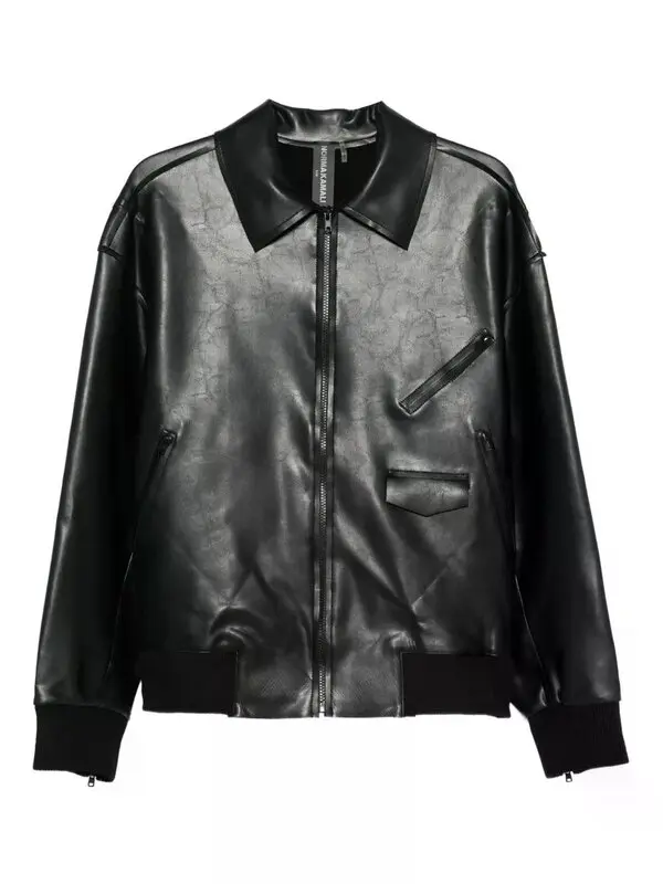 Norma Kamali Faux-leather Shirt Jacket - Black