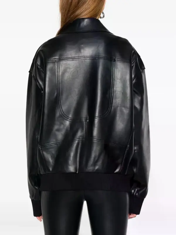 Norma Kamali Faux-leather Shirt Jacket - Black