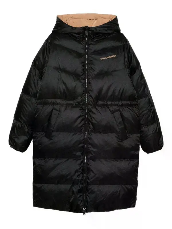 Karl Lagerfeld Logo-embroidered Reversible Coat