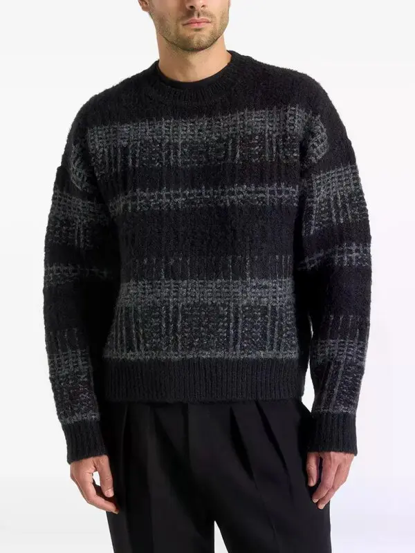 Manière De Voir Ayden Checked-pattern Knit Sweater
