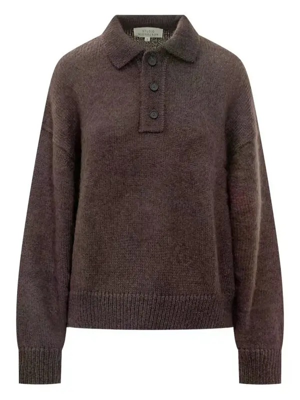 Studio Nicholson Buttoned Polo Shirt - Brown