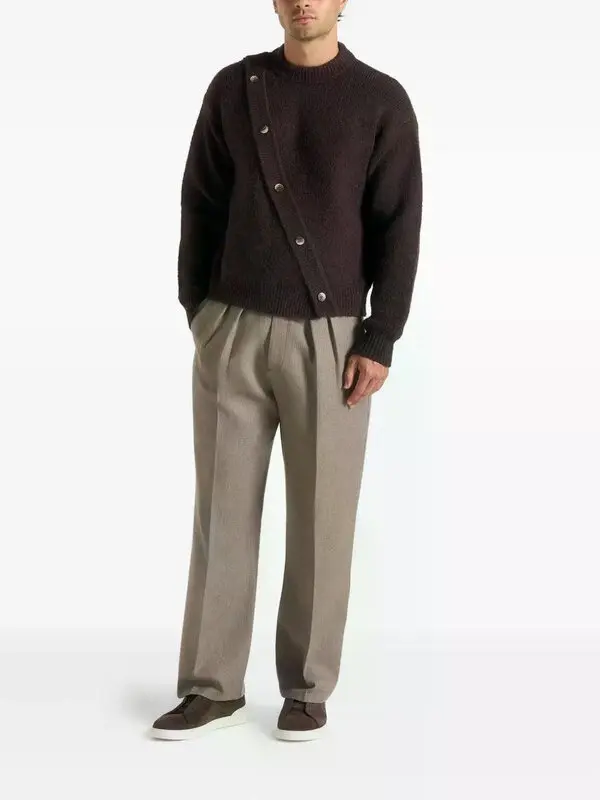 Manière De Voir Asymmetric Brushed-knit Sweater