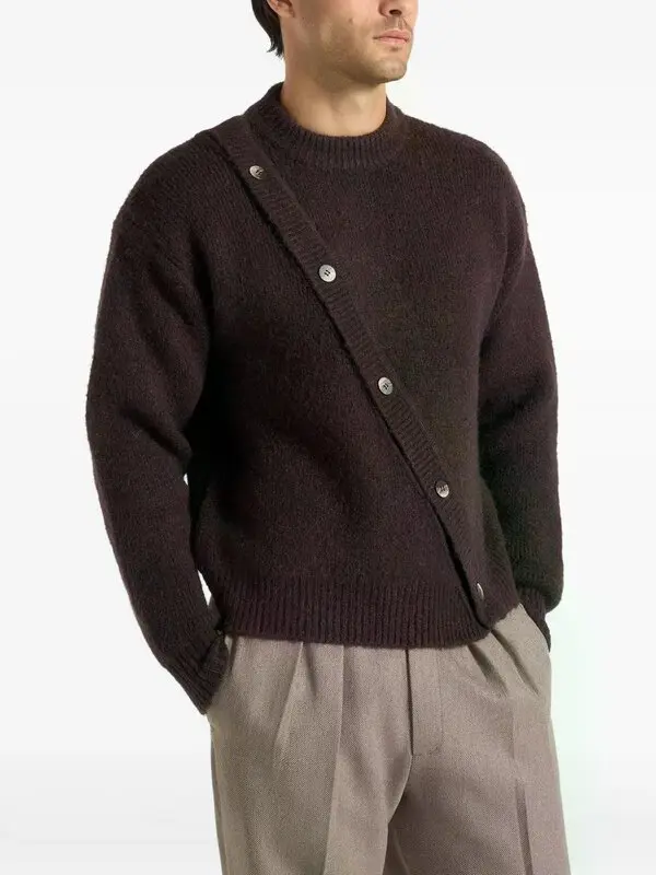 Manière De Voir Asymmetric Brushed-knit Sweater