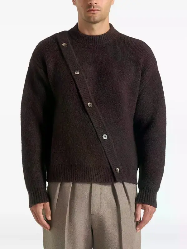 Manière De Voir Asymmetric Brushed-knit Sweater