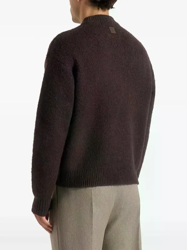 Manière De Voir Asymmetric Brushed-knit Sweater