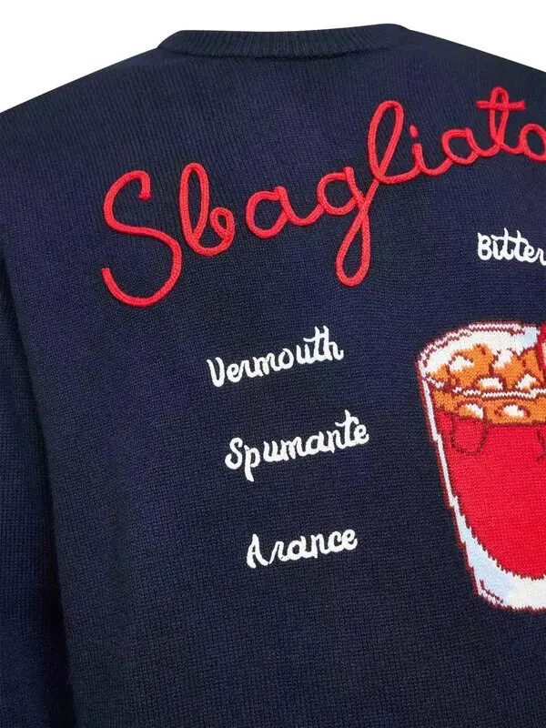 MC2 SAINT BARTH Embroidered Drink Motif Crew Neck Sweater