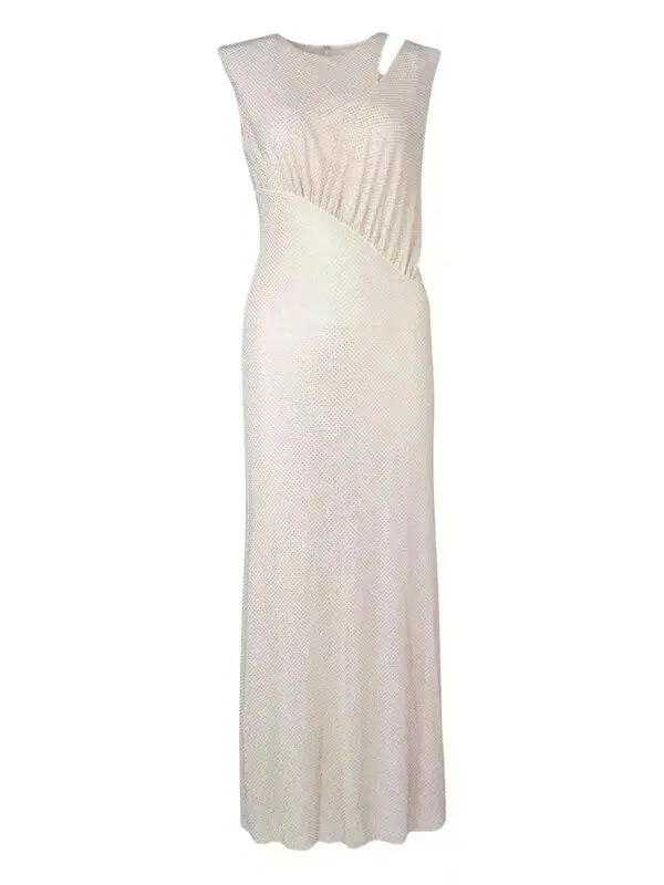 SELF-PORTRAIT Cut-out Embellished Midi Dress - Neutrals