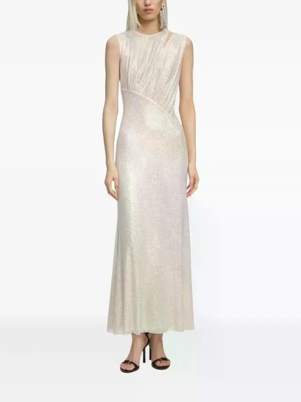 SELF-PORTRAIT Cut-out Embellished Midi Dress - Neutrals