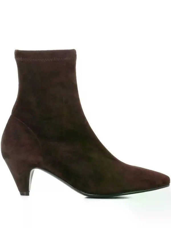 DEL CARLO 55mm Pointed Toe Suede Boots - Brown