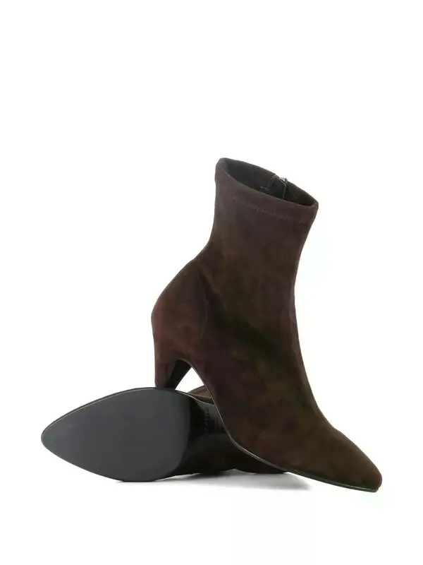 DEL CARLO 55mm Pointed Toe Suede Boots - Brown