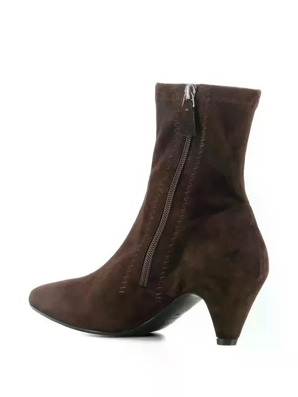 DEL CARLO 55mm Pointed Toe Suede Boots - Brown