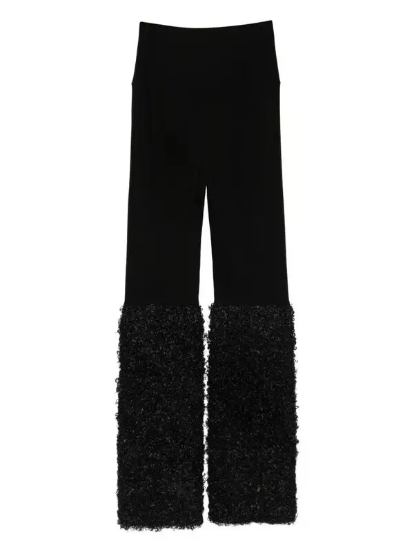 Norma Kamali Faux-fur Paneled High Waist Slim Fit Leggings