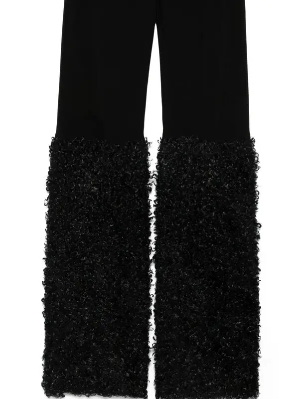 Norma Kamali Faux-fur Paneled High Waist Slim Fit Leggings