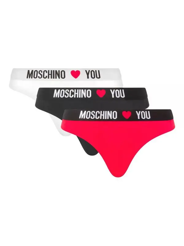 Moschino Logo-heart Briefs - Black