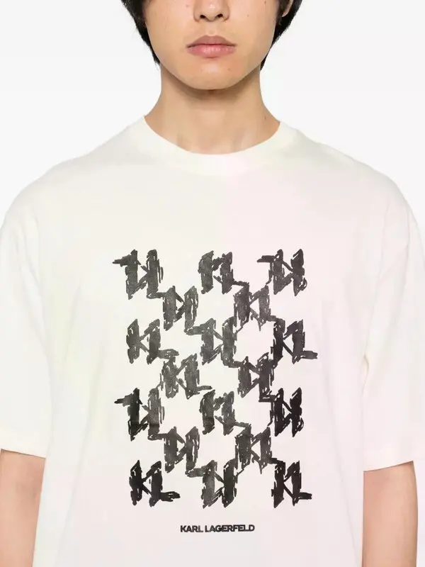 Karl Lagerfeld Monogram-embossed T-shirt