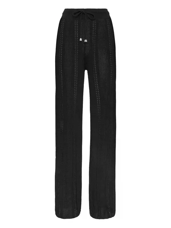 Philipp Plein Knit Flare Trousers With Drawstring Waistband