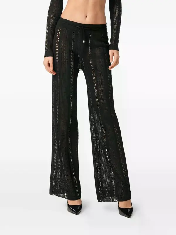 Philipp Plein Knit Flare Trousers With Drawstring Waistband