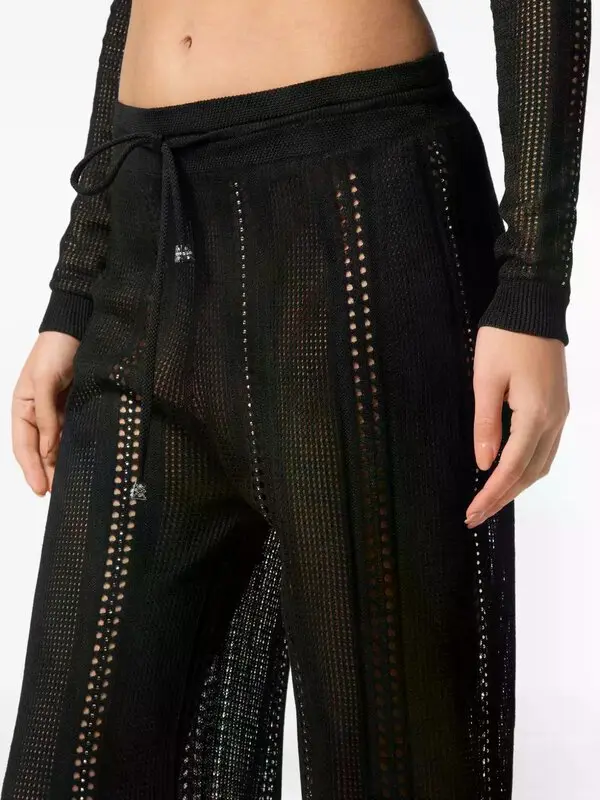Philipp Plein Knit Flare Trousers With Drawstring Waistband