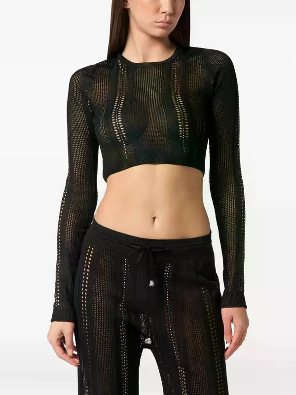 Philipp Plein Cropped Knit Top