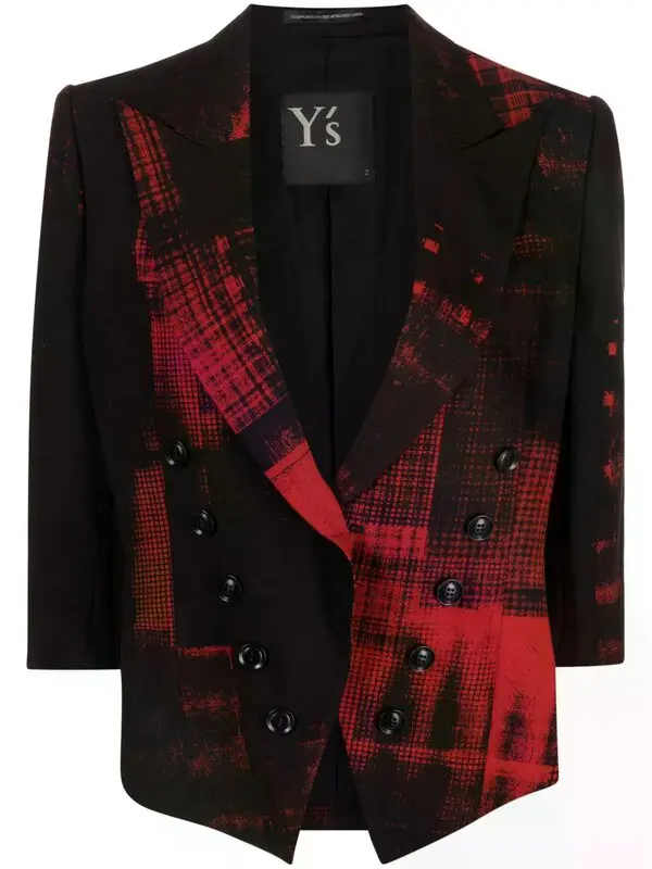 Y’s Check-print Blazer