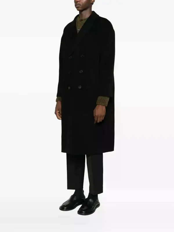 AMARANTO Double-breasted Coat - Black