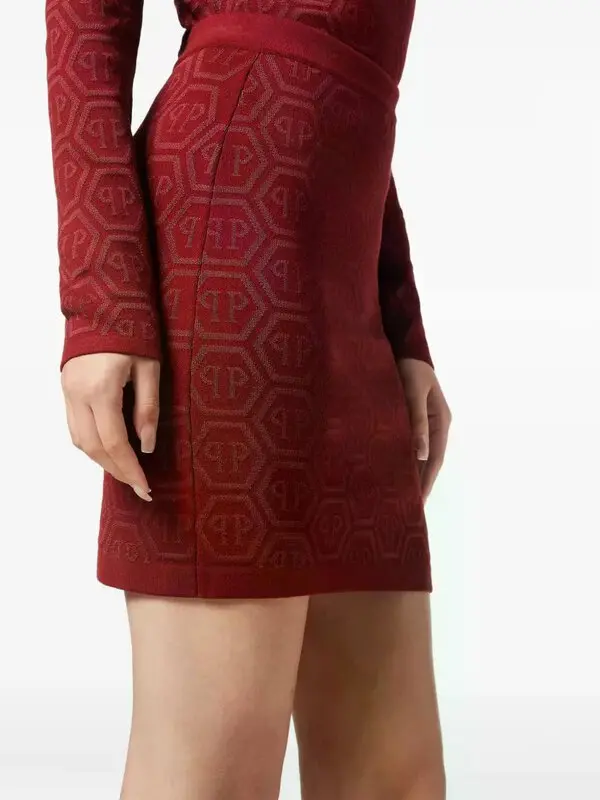 Philipp Plein Monogram Knitted Mini Skirt