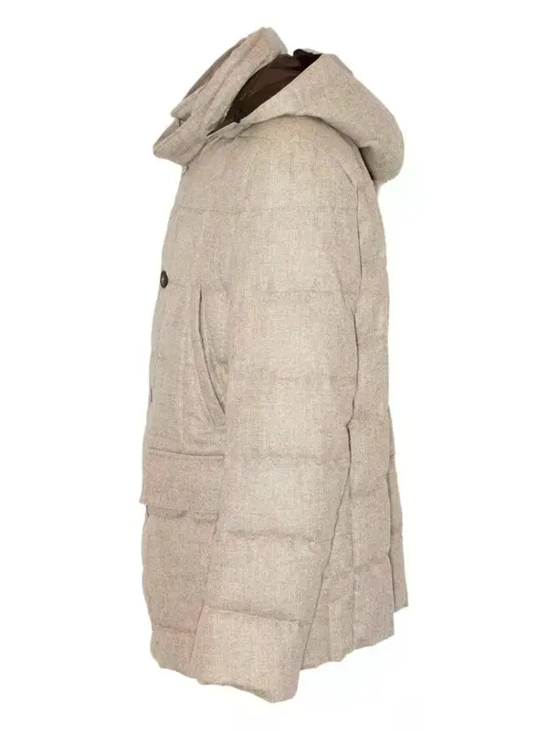 FAY Quilted Hooded Jacket - Neutrals