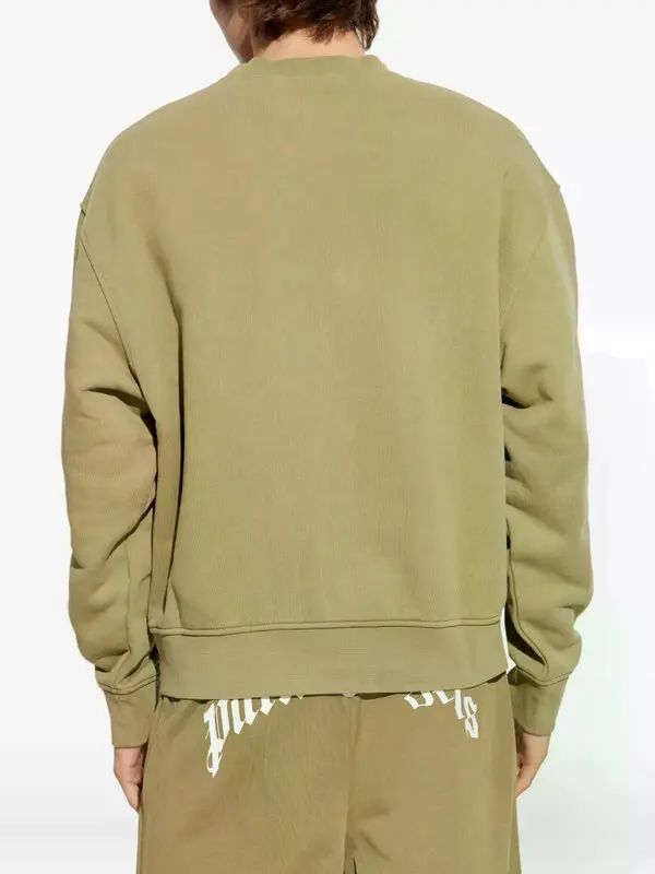 Palm Angels Teddy Appliqué Crew-neck Sweatshirt