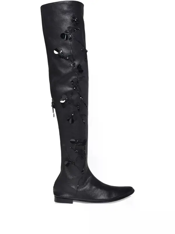 Alberta Ferretti Sequin Embellished Thigh-high Boots