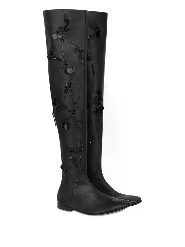 Alberta Ferretti Sequin Embellished Thigh-high Boots