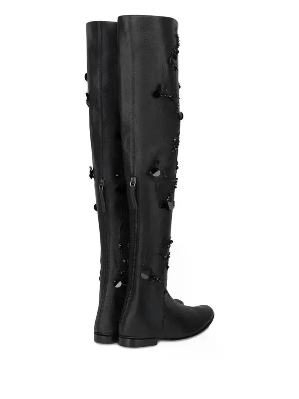 Alberta Ferretti Sequin Embellished Thigh-high Boots