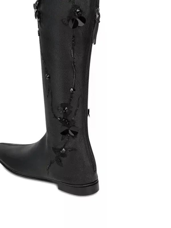 Alberta Ferretti Sequin Embellished Thigh-high Boots