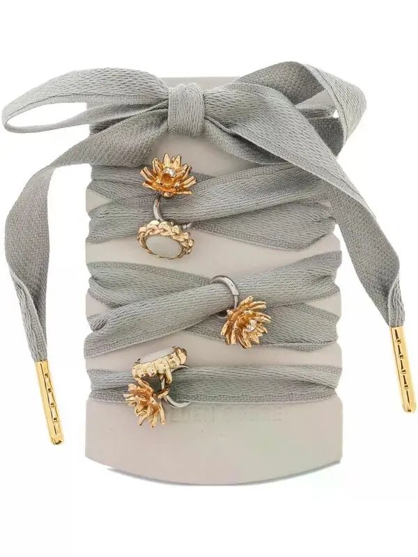 GOLDEN GOOSE Charm-embellished Shoelaces - Grey