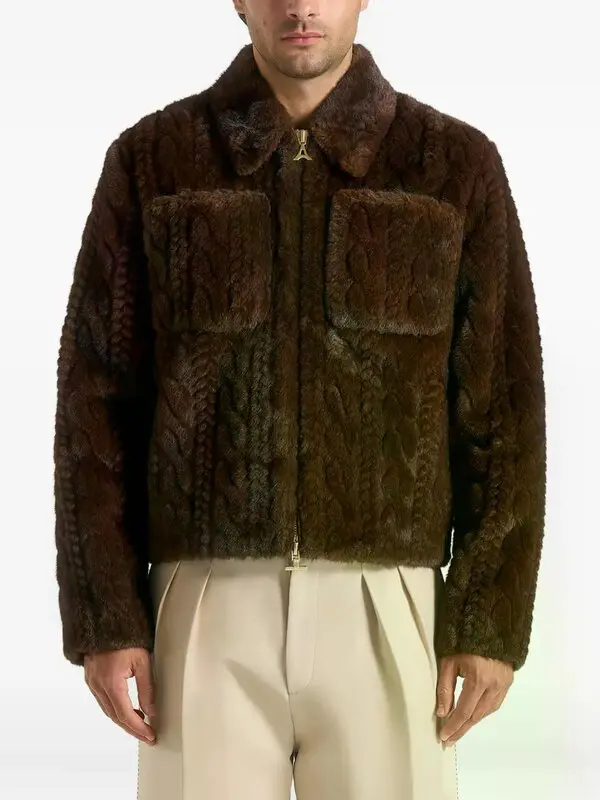Manière De Voir Plush Cable Embossed Jacket