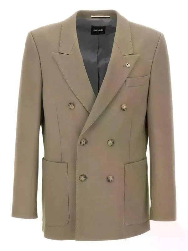 Hugo Boss Double-breasted Peak-lapel Blazer - Brown