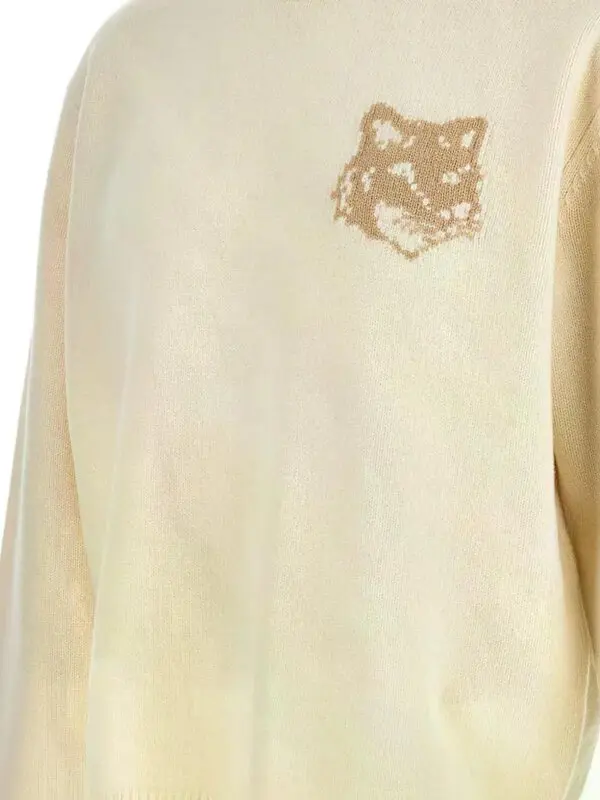 Maison Kitsuné Fox Head-intarsia Sweater - Neutrals