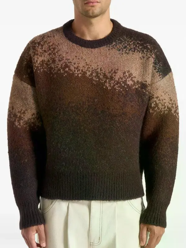 Manière De Voir Maniere De Voir Ombré Wool Blend Crewneck Sweater