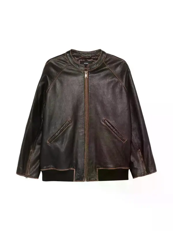 ARMA Azzura Leather Bomber Jacket