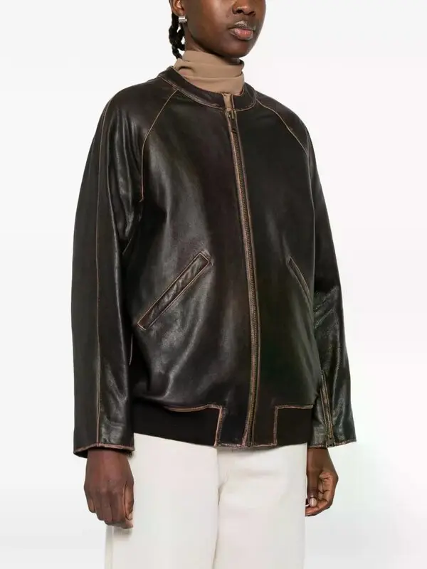 ARMA Azzura Leather Bomber Jacket