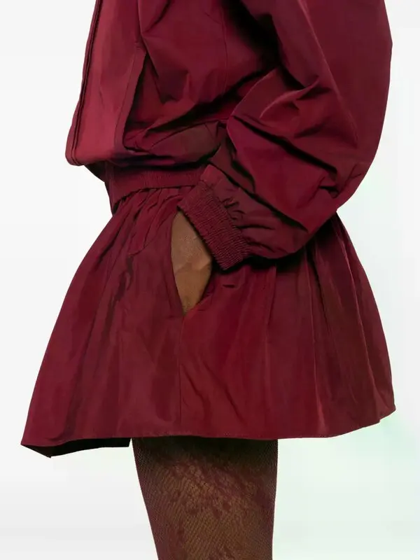 SHUSHU/TONG Pleated A-line Skirt - Red