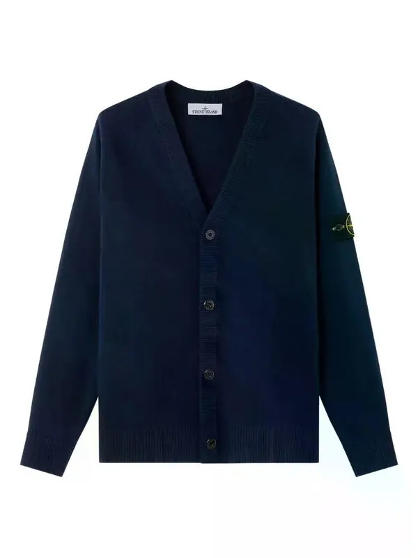 Stone Island V-neck Virgin Wool Cardigan