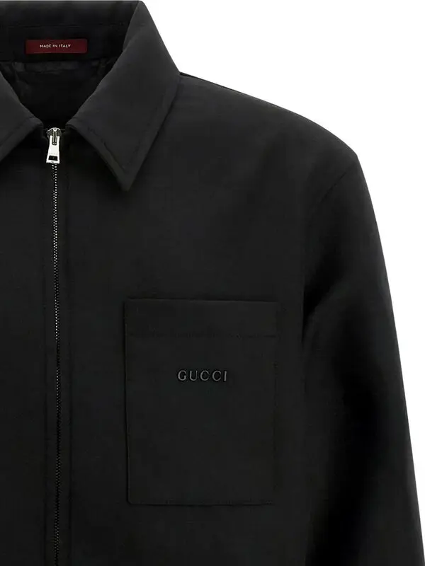 Gucci Twill Logo-lettering Overshirt