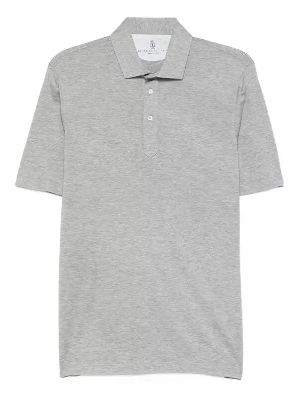 Brunello Cucinelli Button-placket Polo Shirt - Grey